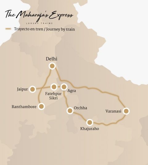 Maharajas' Express Train Route and Itinerary - Indian Luxury Trains
