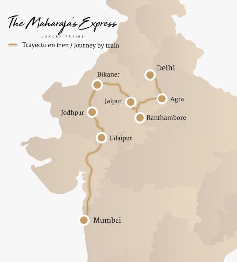 Maharajas' Express Train Route and Itinerary - Indian Luxury Trains